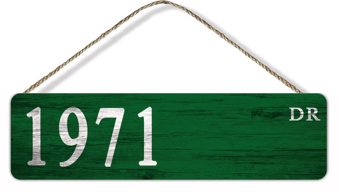 1971 Street Signs Wooden Hanging Sign Plaque With Rope Wall Decor 4X16 ...