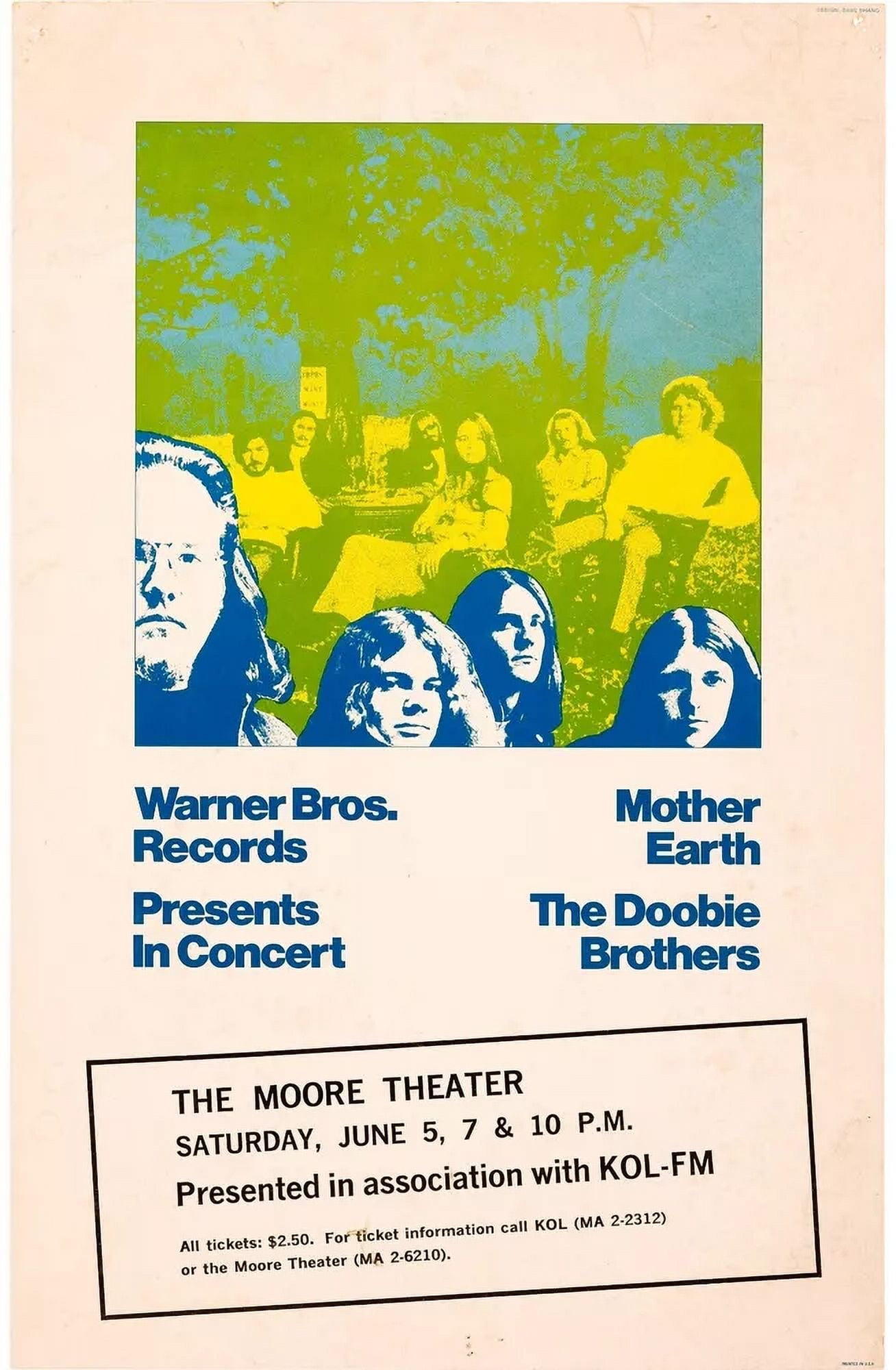1971 THE DOOBIE BROTHERS CONCERT POSTER WALL ART PRINT MOTHER EARTH ES ...