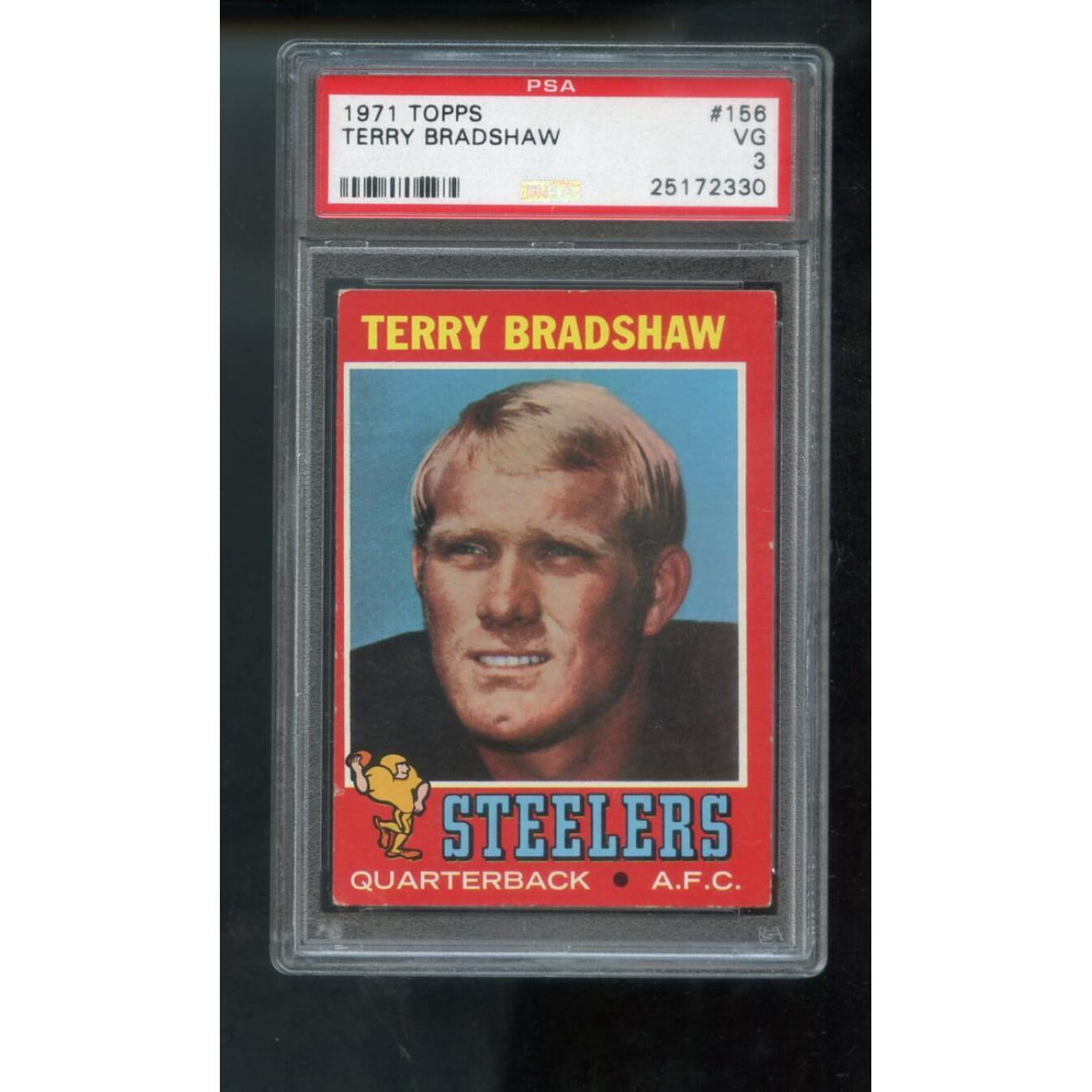 1971 Topps #156 Terry Bradshaw ROOKIE RC PSA 3 Graded Football Card NFL ...