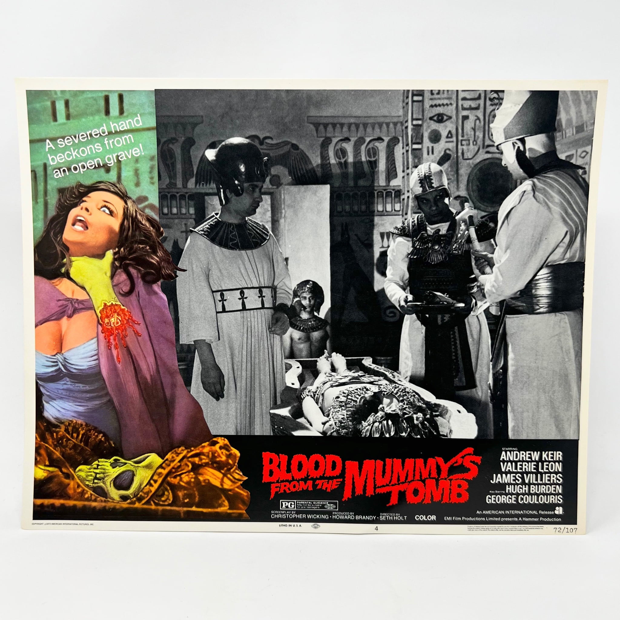 1972 Blood From The Mummy's Tomb Lobby Card Poster #4 Andrew Keir Valerie Leon - Walmart.com