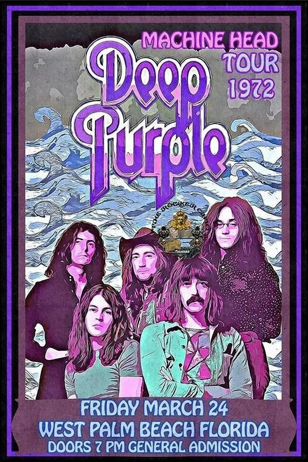 1972 DEEP PURPLE CONCERT POSTER WALL ART PRINT WATERCOLOR STYLE es 24 x ...