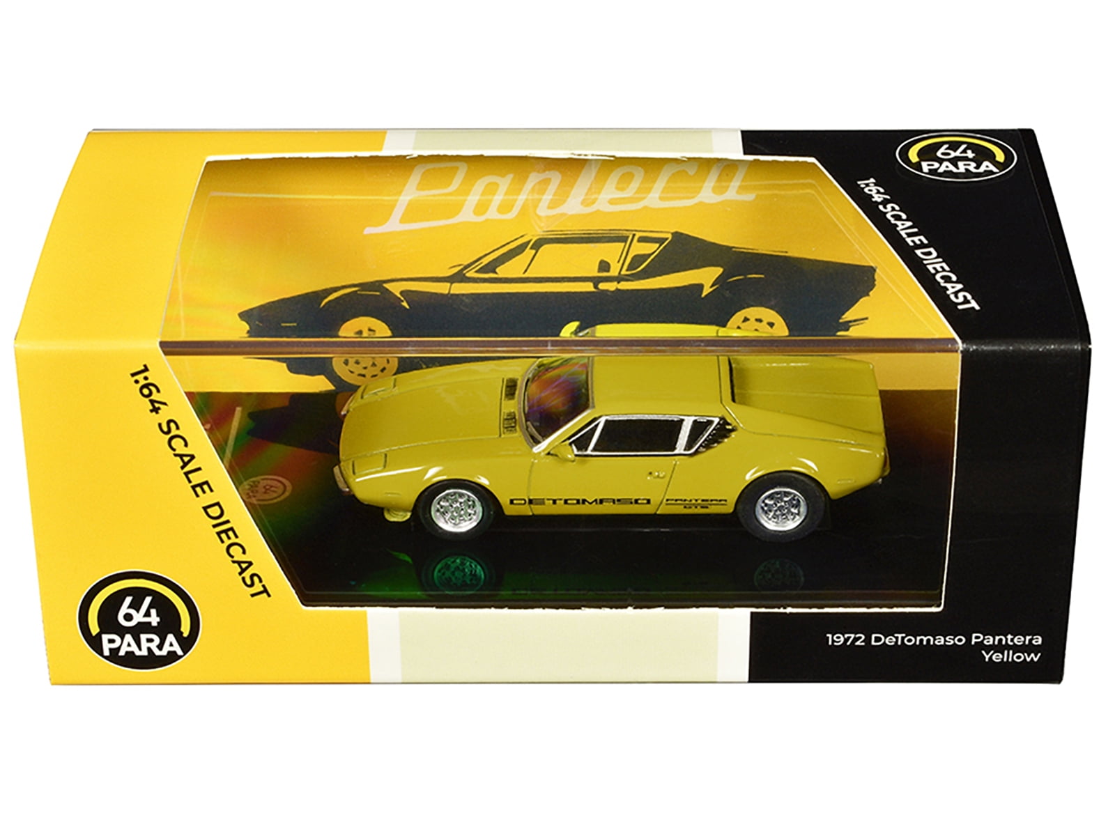 1972 De Tomaso Pantera Yellow 1/64 Diecast Model Car by Paragon Models ...