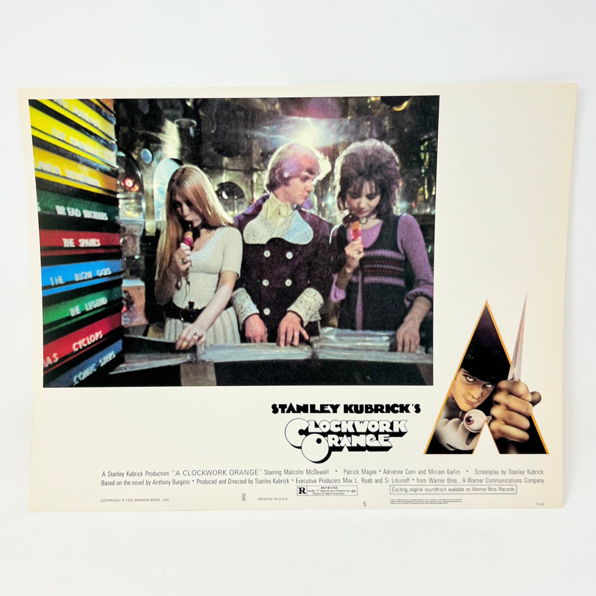 1972 Stanley Kubricks Clockwork Orange Horror Lobby Card Movie Posters ...