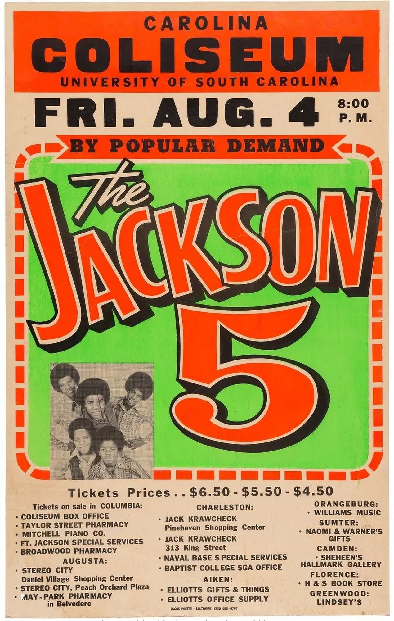 1972 THE JACKSON 5 CONCERT POSTER WALL ART PRINT IN MICHAEL JACKSON 11 ...