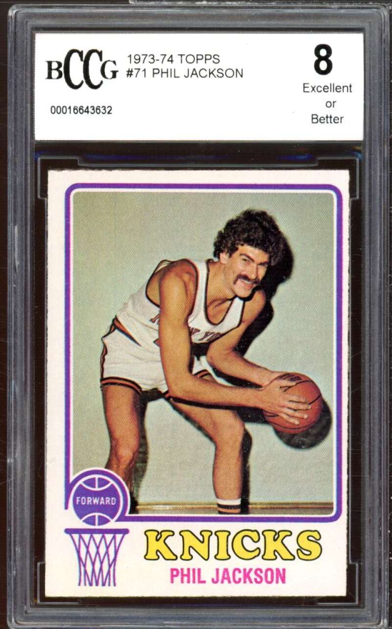 1973-74 Topps #71 Phil Jackson Card BGS BCCG 8 Excellent+ - Walmart.com