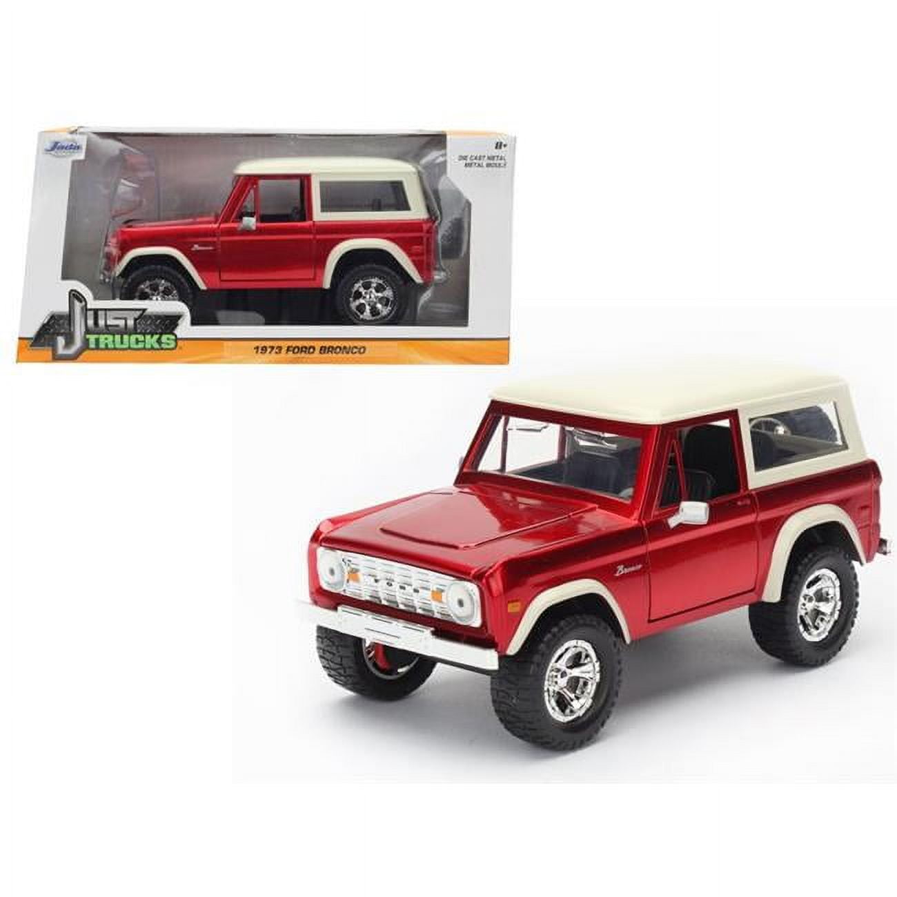 1973 Ford Bronco Candy Red with Cream Top "Just Trucks" 1/24 Diecast ...