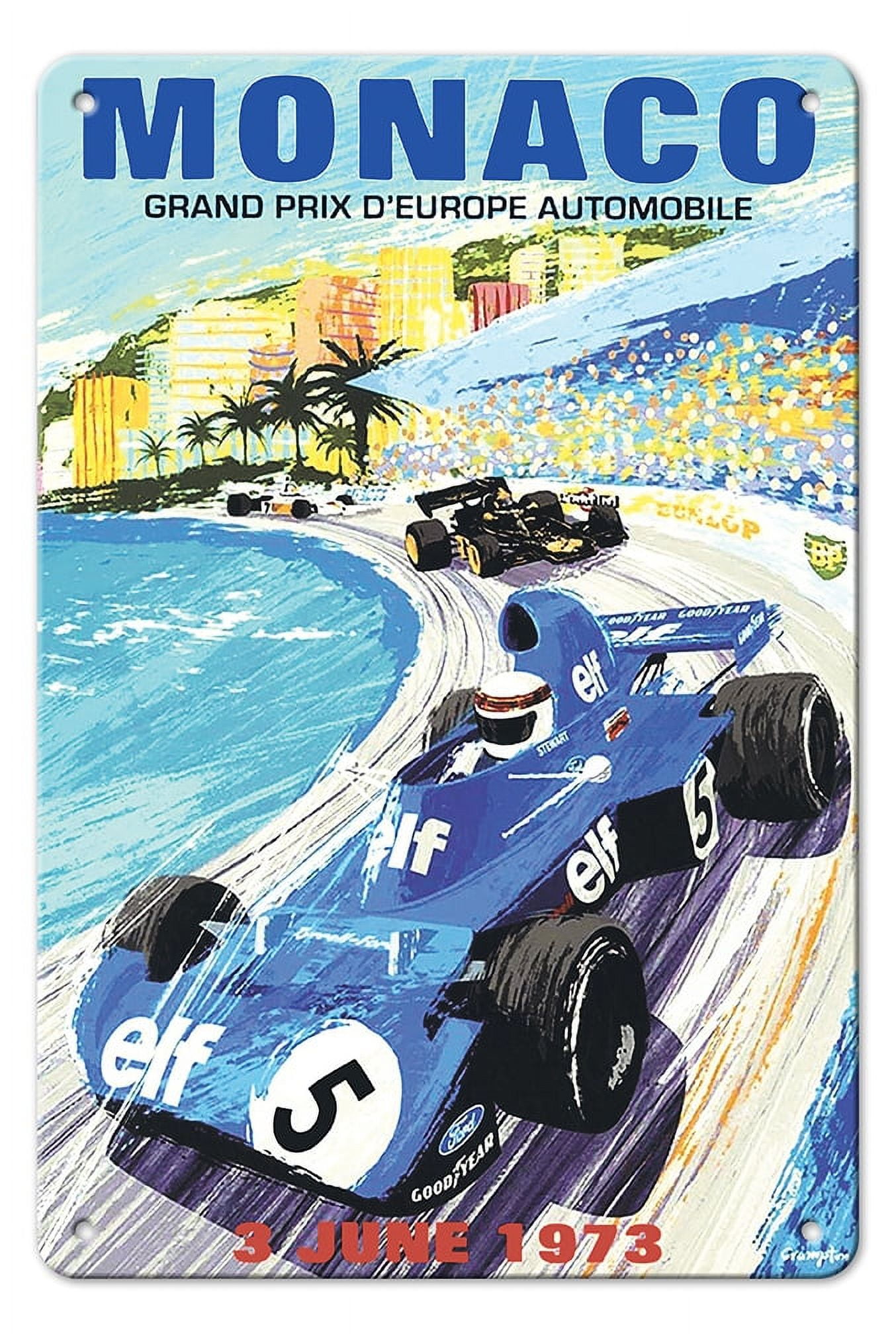 1973 Monaco Grand Prix - Vintage Racing Poster - 8 x 12 inch Vintage ...