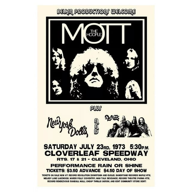 1973 Mott The Hoople Concert Poster Wall Art Print es 16 x 24 Inch ...