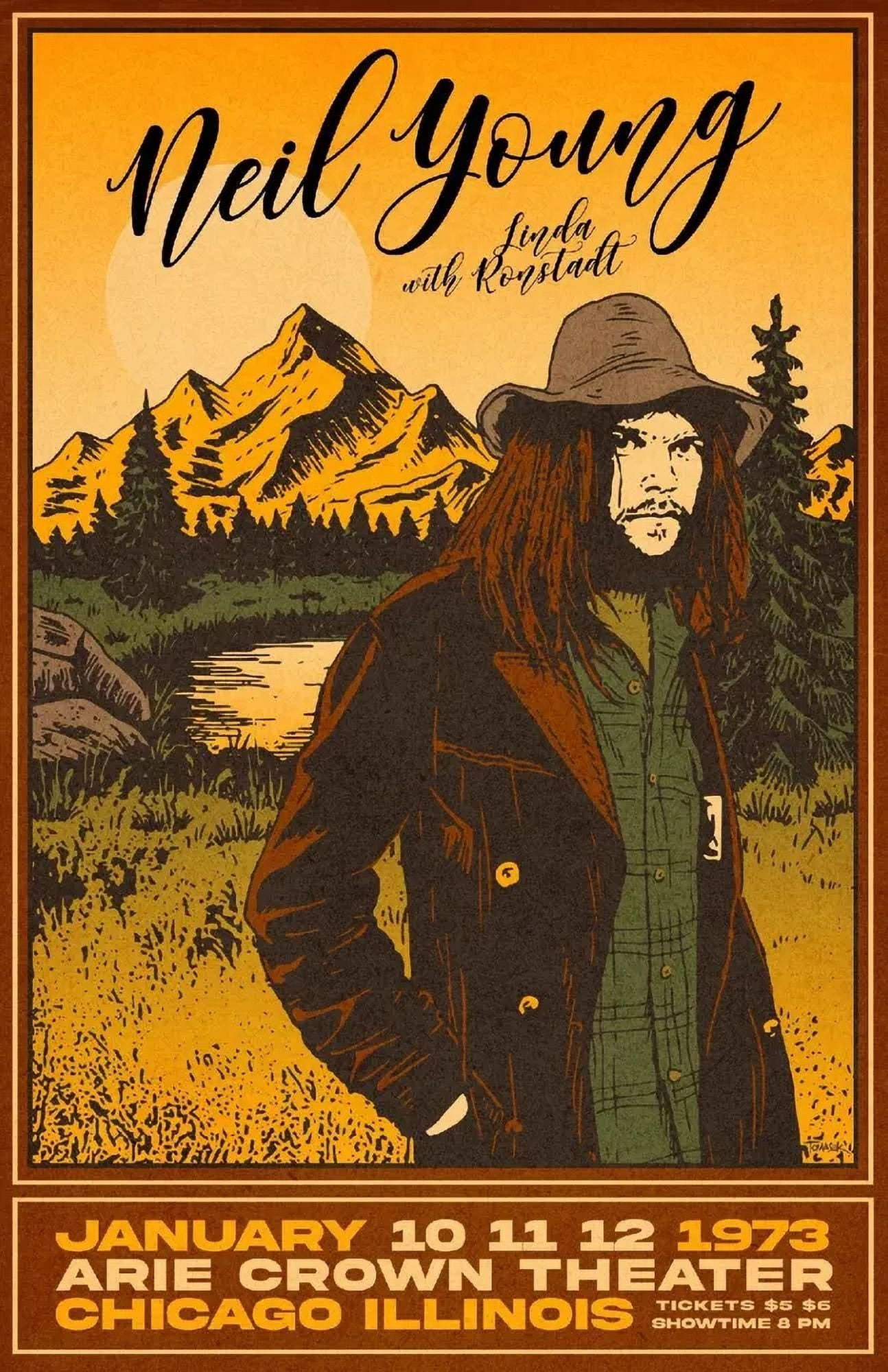 1973 NEIL YOUNG Concert Poster Wall Art Print 16 x 24 Inch Poster ...