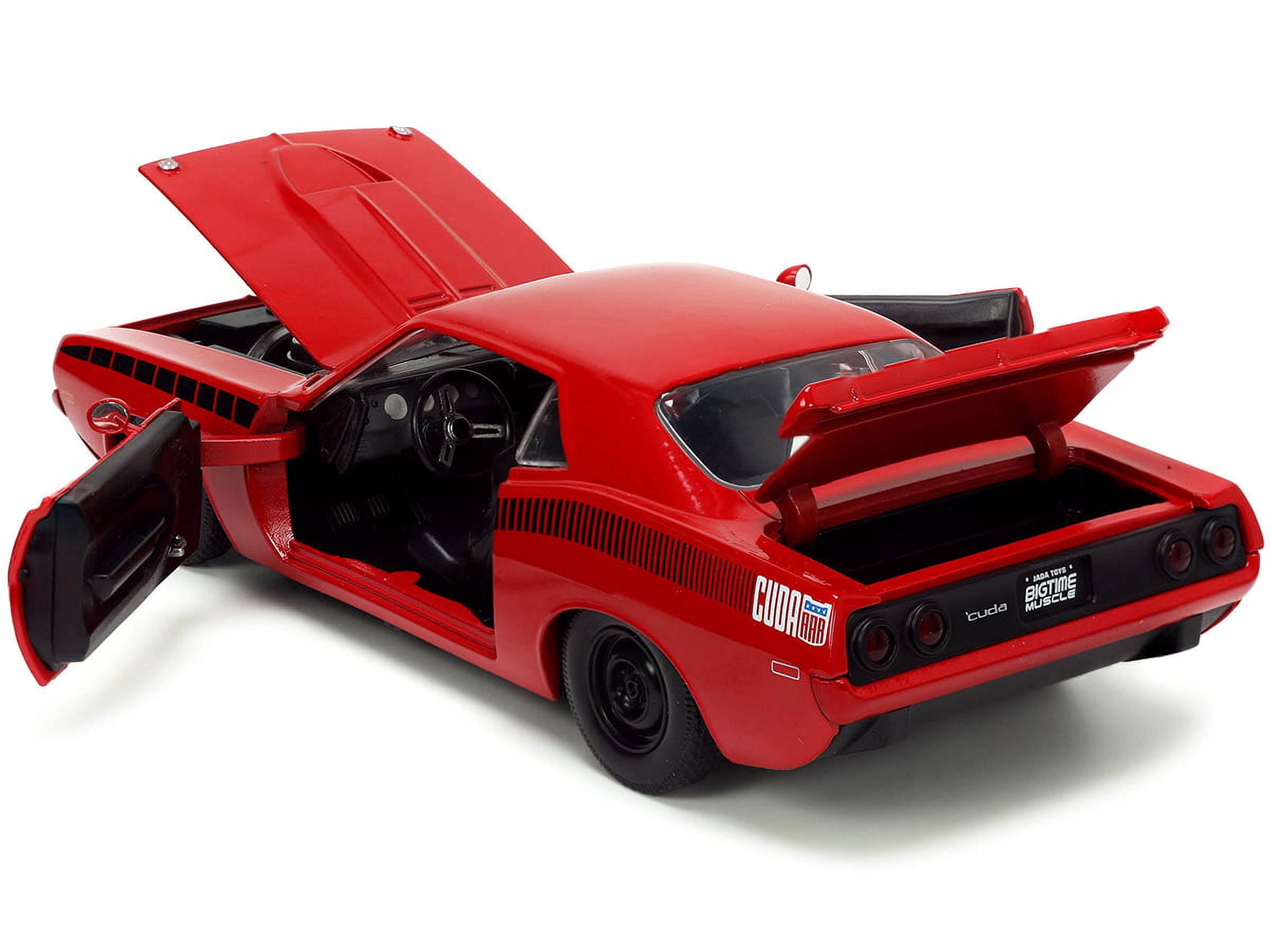 1973 Plymouth Barracuda Red with Black Stripes "Bigtime Muscle" Series ...