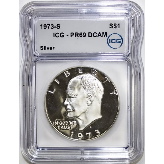 1973-S Silver Eisenhower (Ike) Dollar ICG PR69DCAM Proof - 40% Silver ...