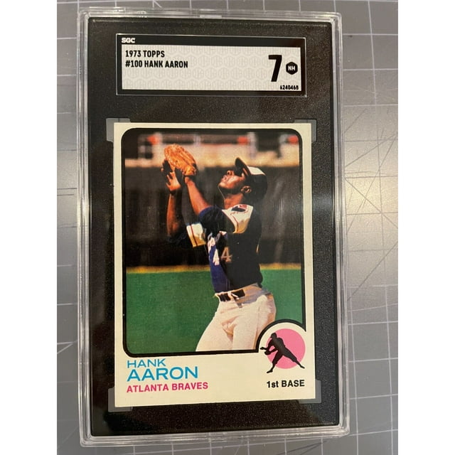 1973 Topps #100 Hank Aaron Atlanta Braves Baseball Card Sgc 7 Nm ...