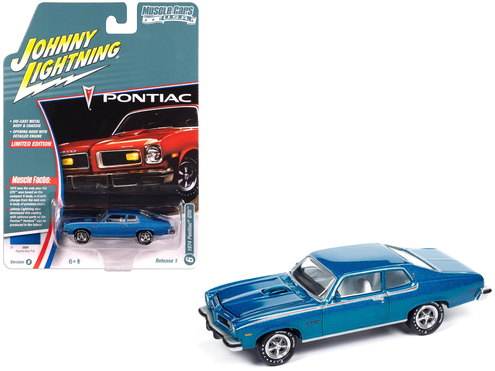 1974 Pontiac GTO Regatta Blue Metallic with White Interior "Muscle Cars ...