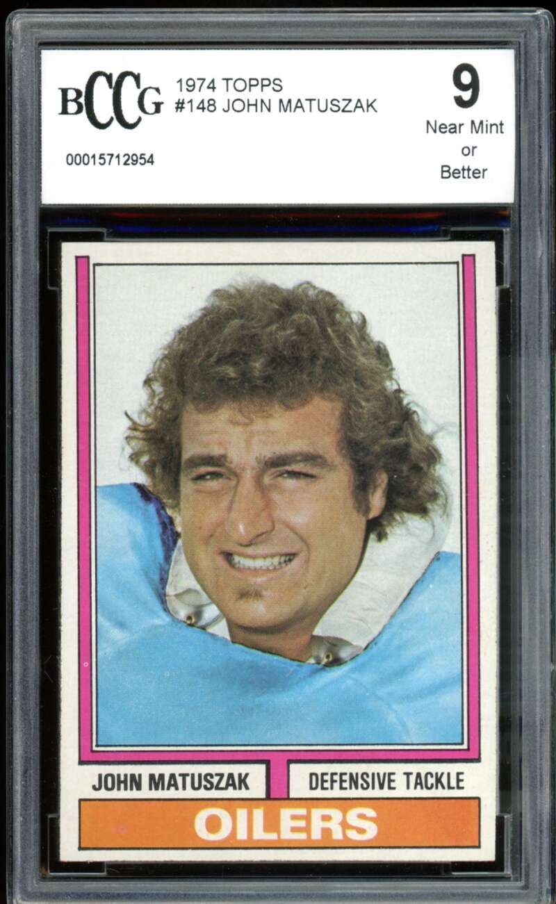 1974 Topps #148 John Matuszak Card BGS BCCG 9 Near Mint+ - Walmart.com