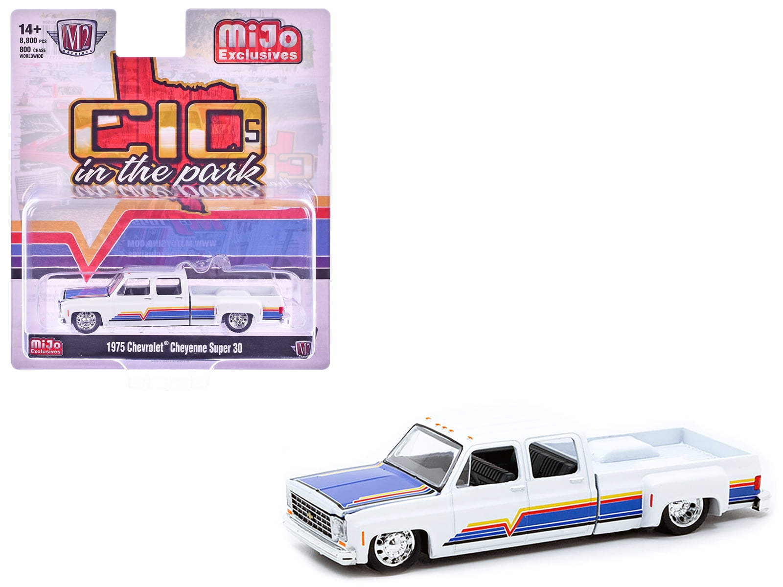 1975 Chevrolet Cheyenne Super 30 Dually Truck White with Blue Hood and ...