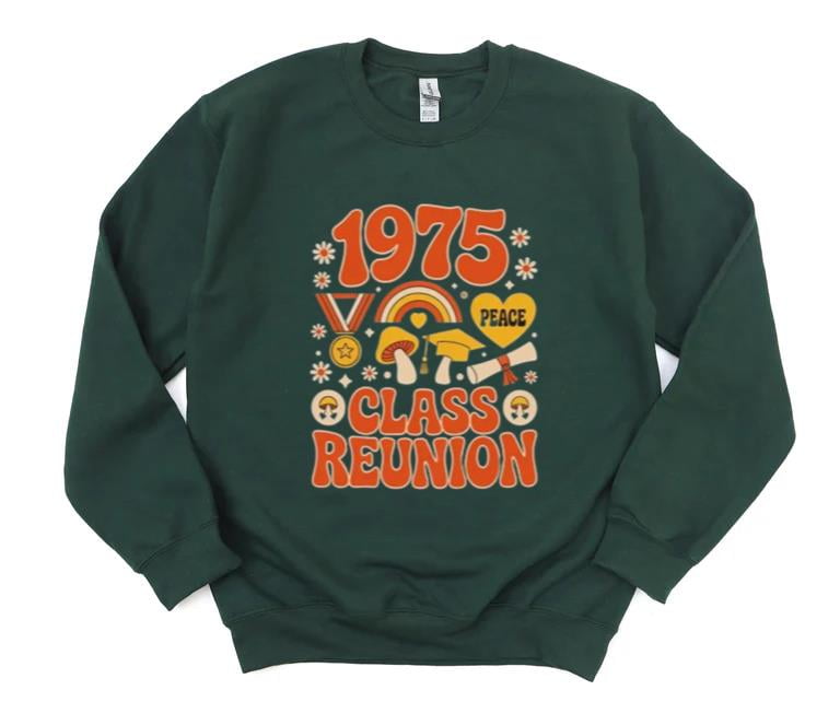 1975 Class Reunion 70s Rainbow Peace Graduation Theme Nostalgia ...