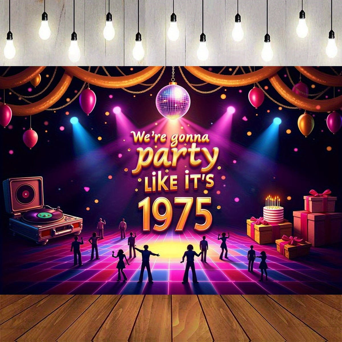 1975 Disco Party Backdrop We're Gonna Party Like It's 1975 Birthday ...