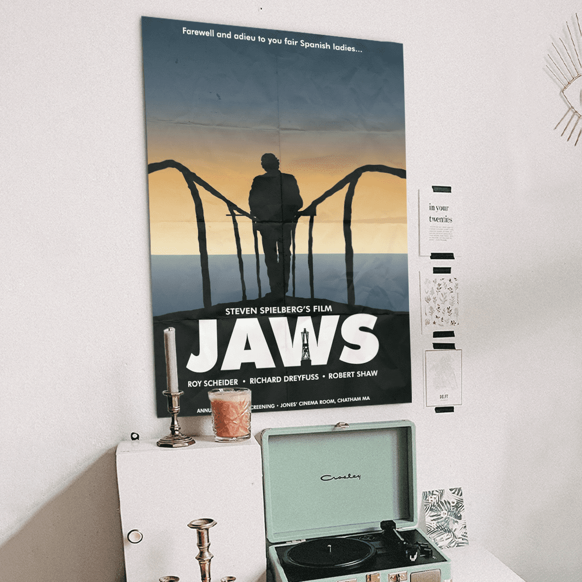 1975 Jaws Movie Poster/Print Martin Brody Quint White Shark Retro Style ...