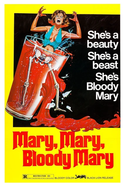 1975 Mary Mary Bloody Mary Movie Poster Cristina Ferrare Horror Vampire ...