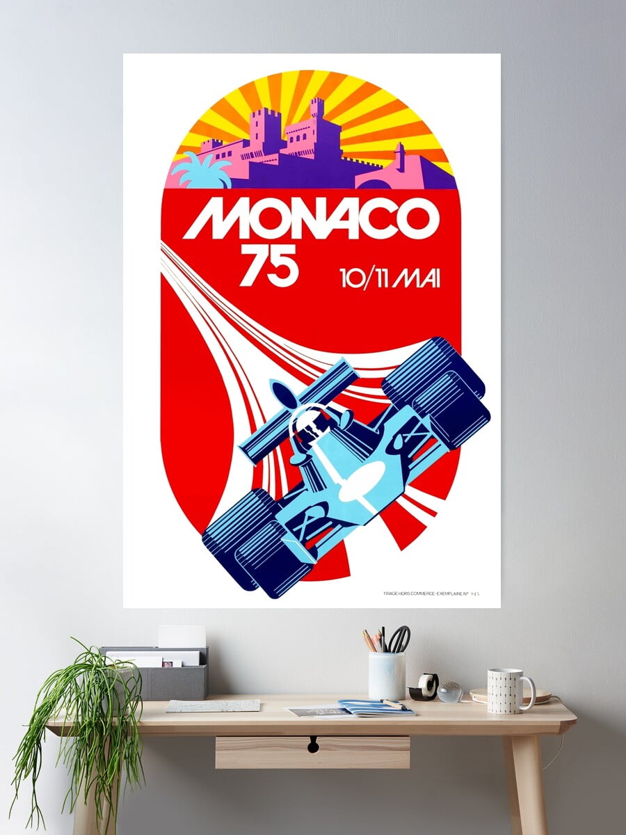 1975 Monaco Grand Prix Racing Poster Poster Wall Art, Modern Wall Decor ...