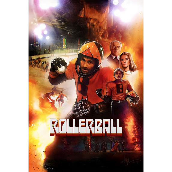 1975 Rollerball Movie Poster 24x36 Classic Dystopian Sci-Fi Action Film - Walmart.com