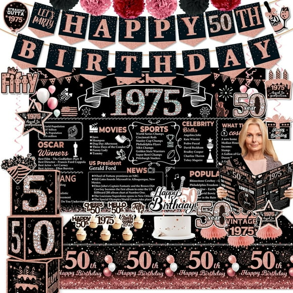 Black Pink And Gold Party Decorations