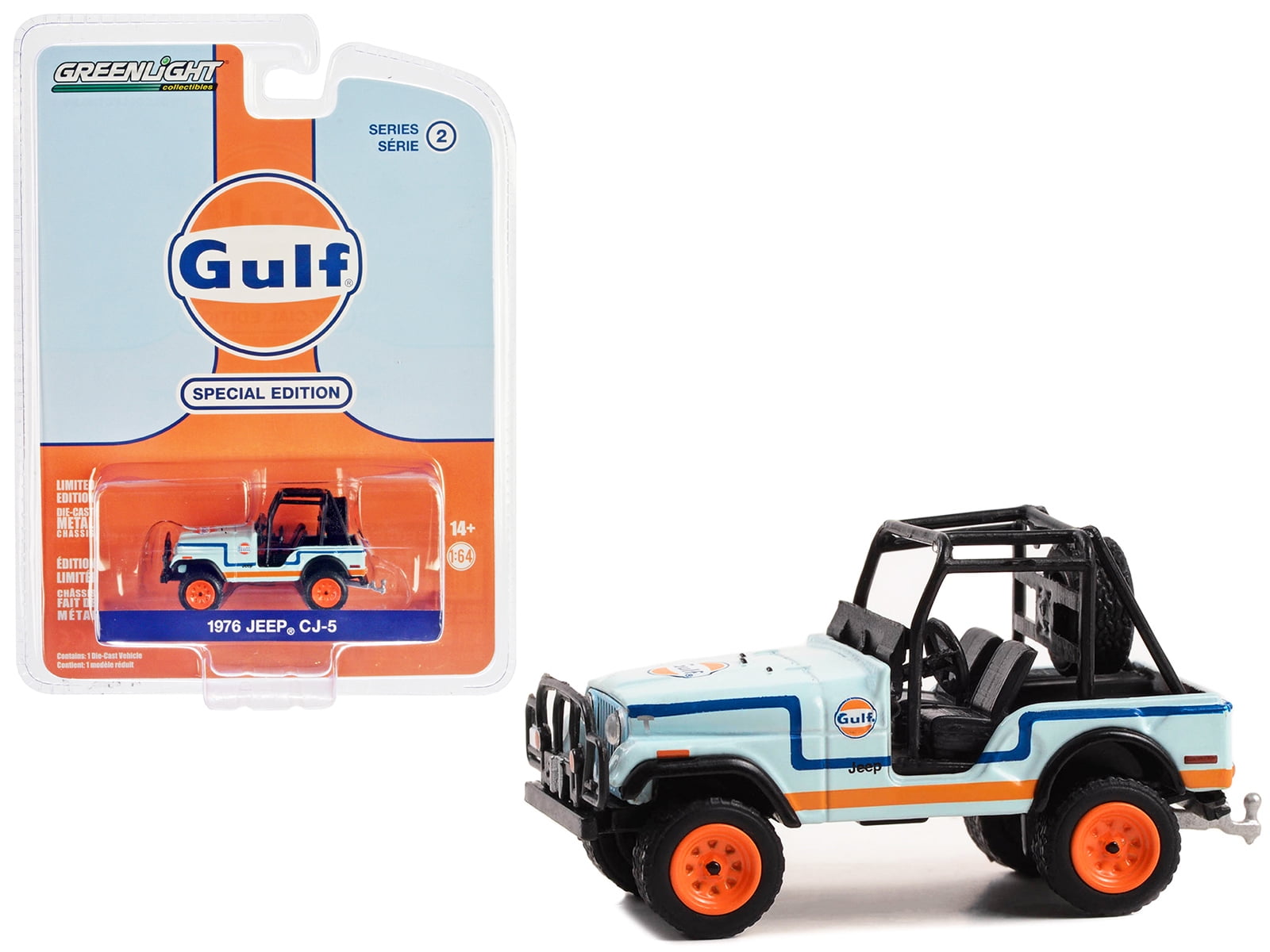 1976 Jeep CJ-5 Light Blue with Blue and Orange Stripes "Gulf Oil ...