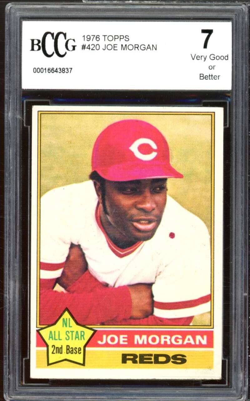 1976 Topps #420 Joe Morgan Card BGS BCCG 7 Very Good+ - Walmart.com