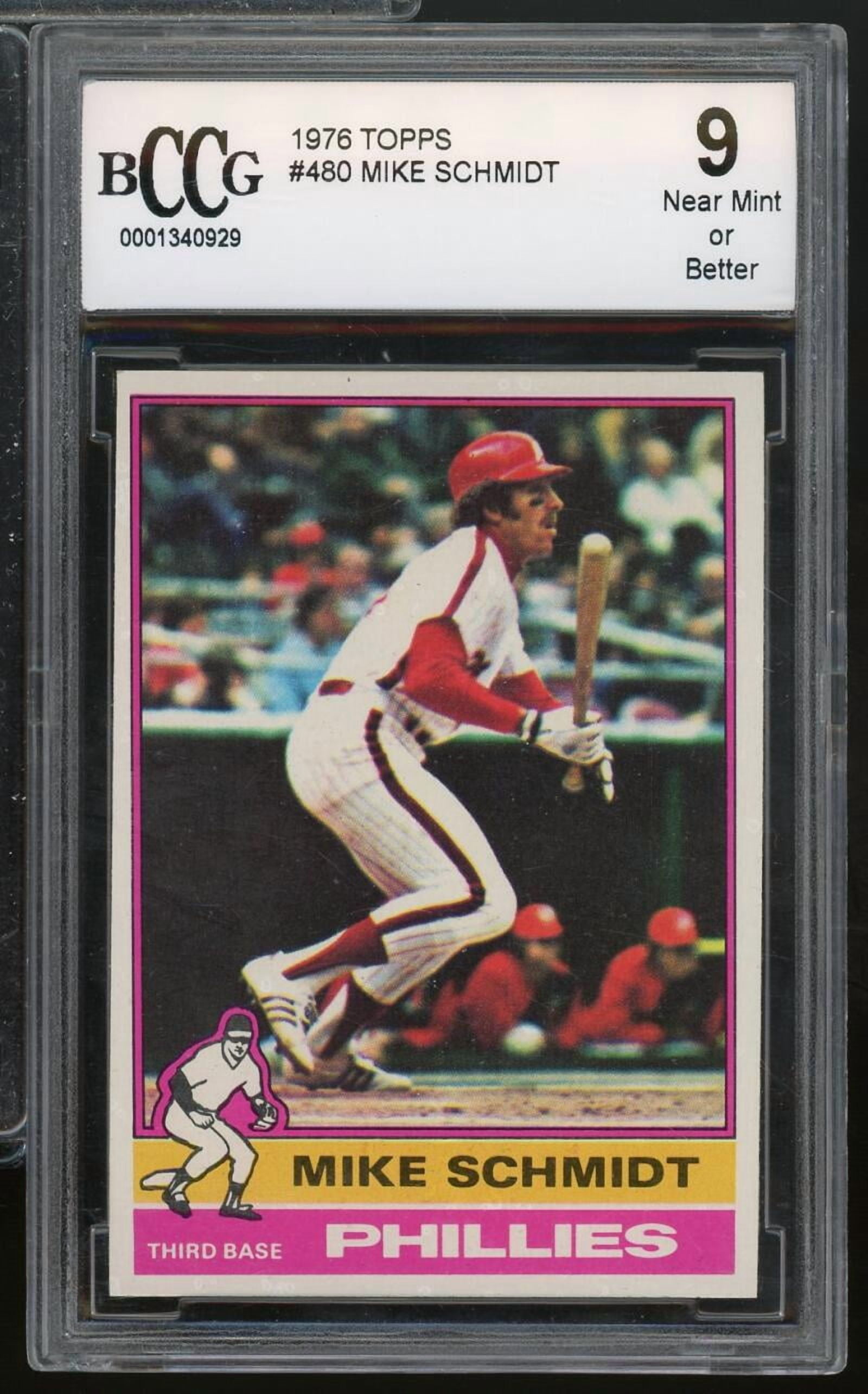 1976 Topps #480 Mike Schmidt Card BGS BCCG 9 Near Mint+ - Walmart.com
