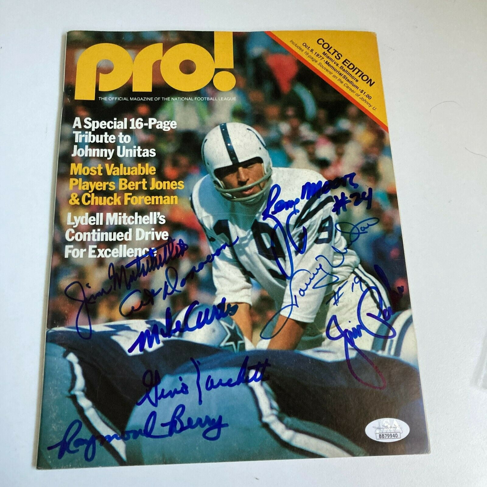 1977 Baltimore Colts Team Signed Pro! Magazine With Johnny Unitas JSA ...
