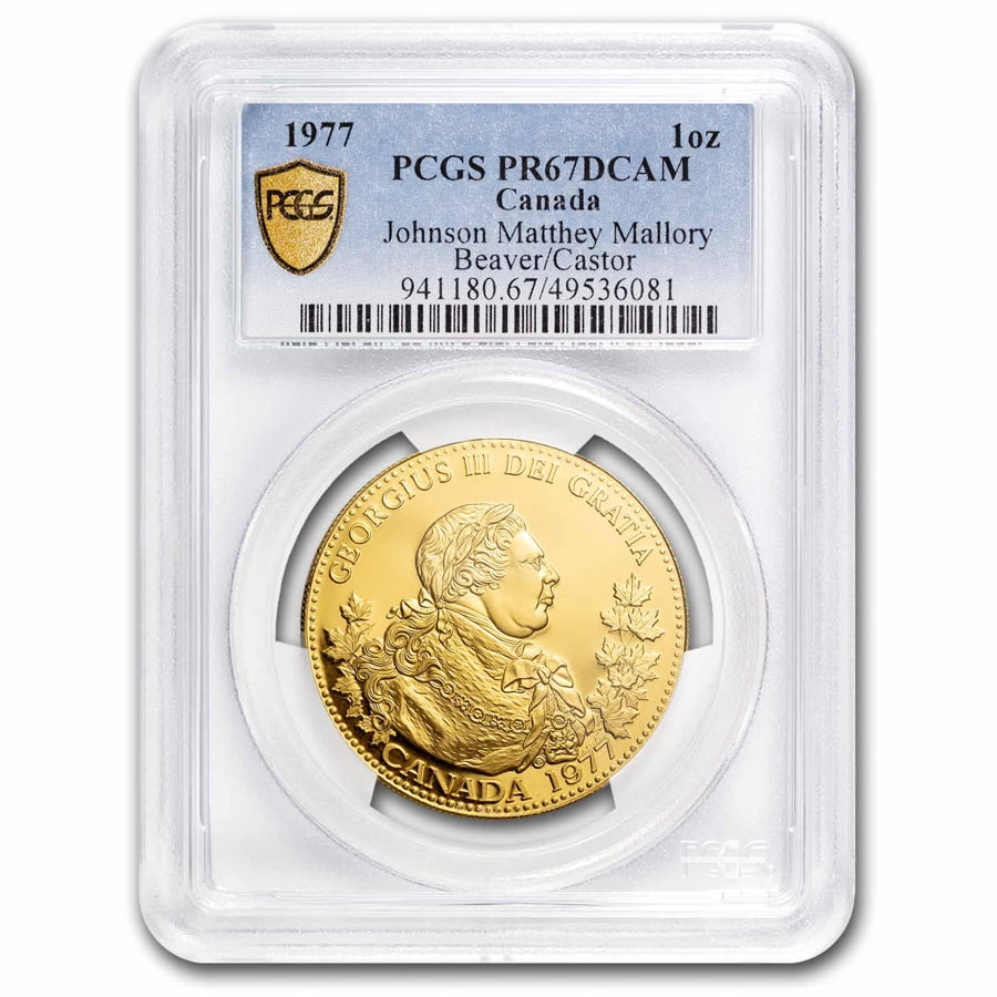 1977 Canada 1 oz Gold JM & Mallory (Beaver/Castor) PR-67 PCGS - Walmart.com