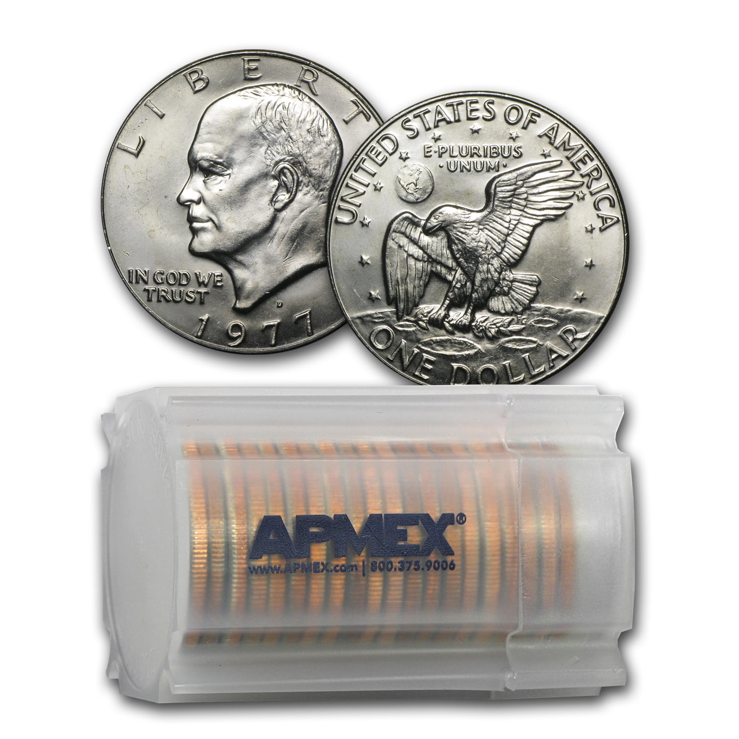 1977-D Clad Eisenhower Dollar 20-Coin Roll BU - Walmart.com