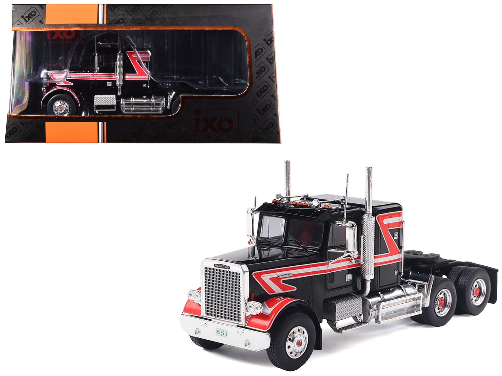 1977 Freightliner FLC 120 64 T Truck Tractor Black with Red and White ...