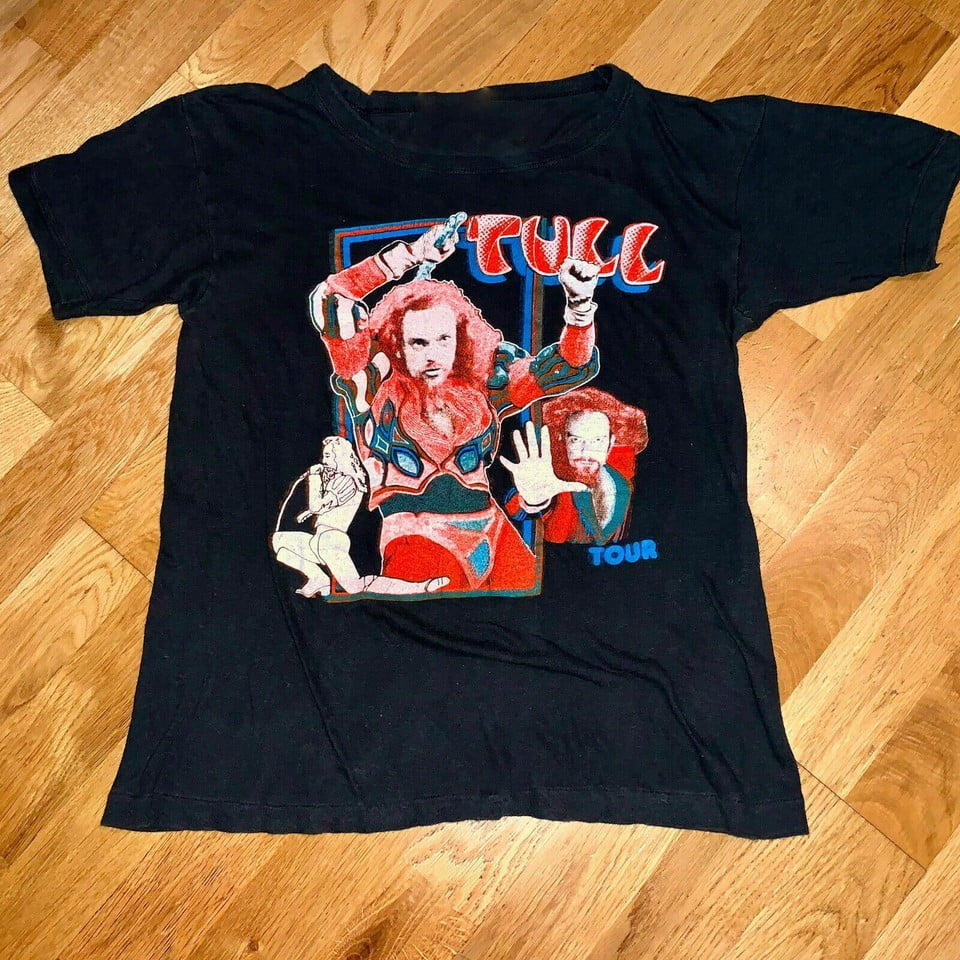 1977 JETHRO TULl vintage concert Black Cotton S-234XL T-shirt E178 ...