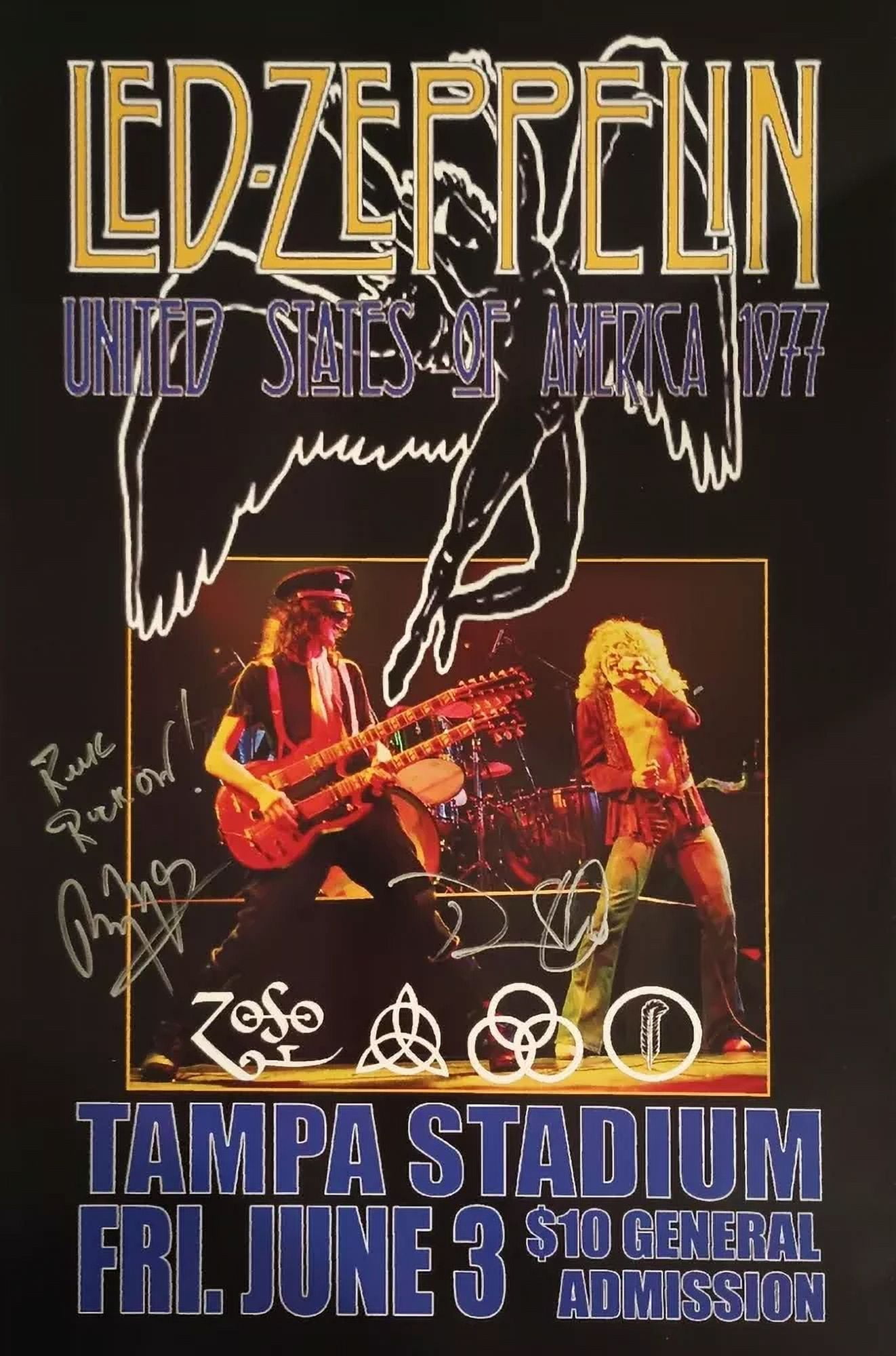 1977 Led Zeppelin Concert Poster Wall Art Print in Facsimile signed 11 ...