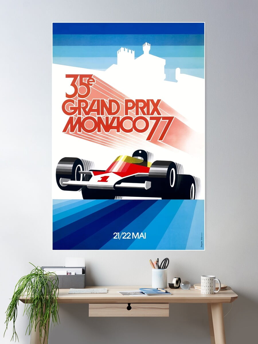 1977 Monaco Grand Prix Racing Poster Poster Wall Art, Modern Wall Decor ...