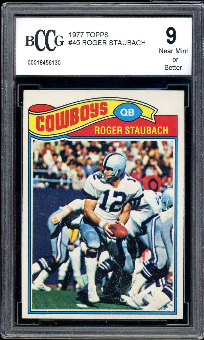 1977 Topps #45 Roger Staubach Card BGS BCCG 9 Near Mint+ - Walmart.com