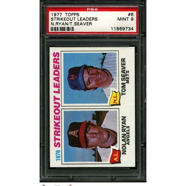 1977 Topps #6 Nolan Ryan-tom Seaver Hof Strikeout Leaders Psa 9 ...