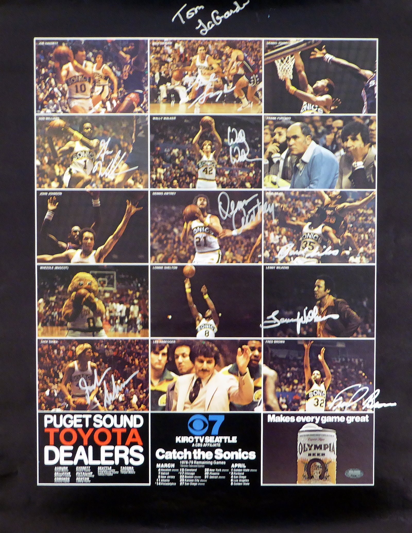 1978-79 NBA Champions Seattle Supersonics Autographed 17x22 Poster ...