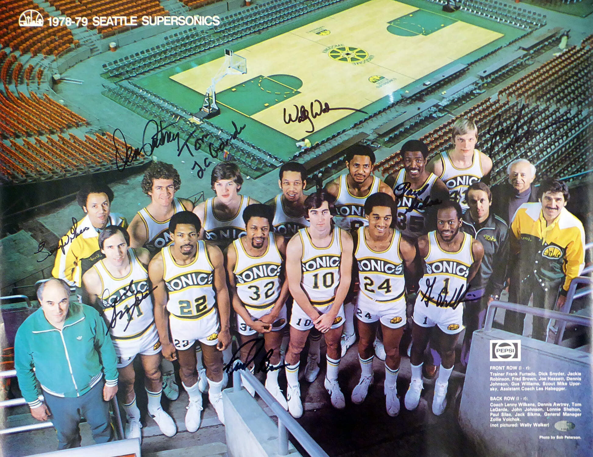1978-79 NBA Champions Seattle Supersonics Autographed 17x22 Poster ...
