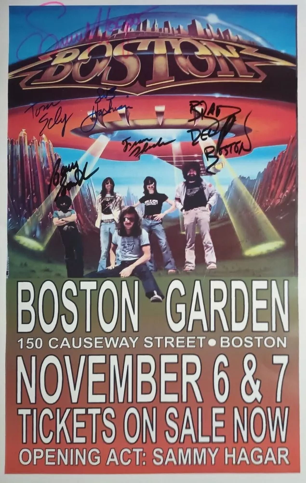 1978 Boston Concert Poster Reproduction Sammy Hagar es Facsimile Signed ...