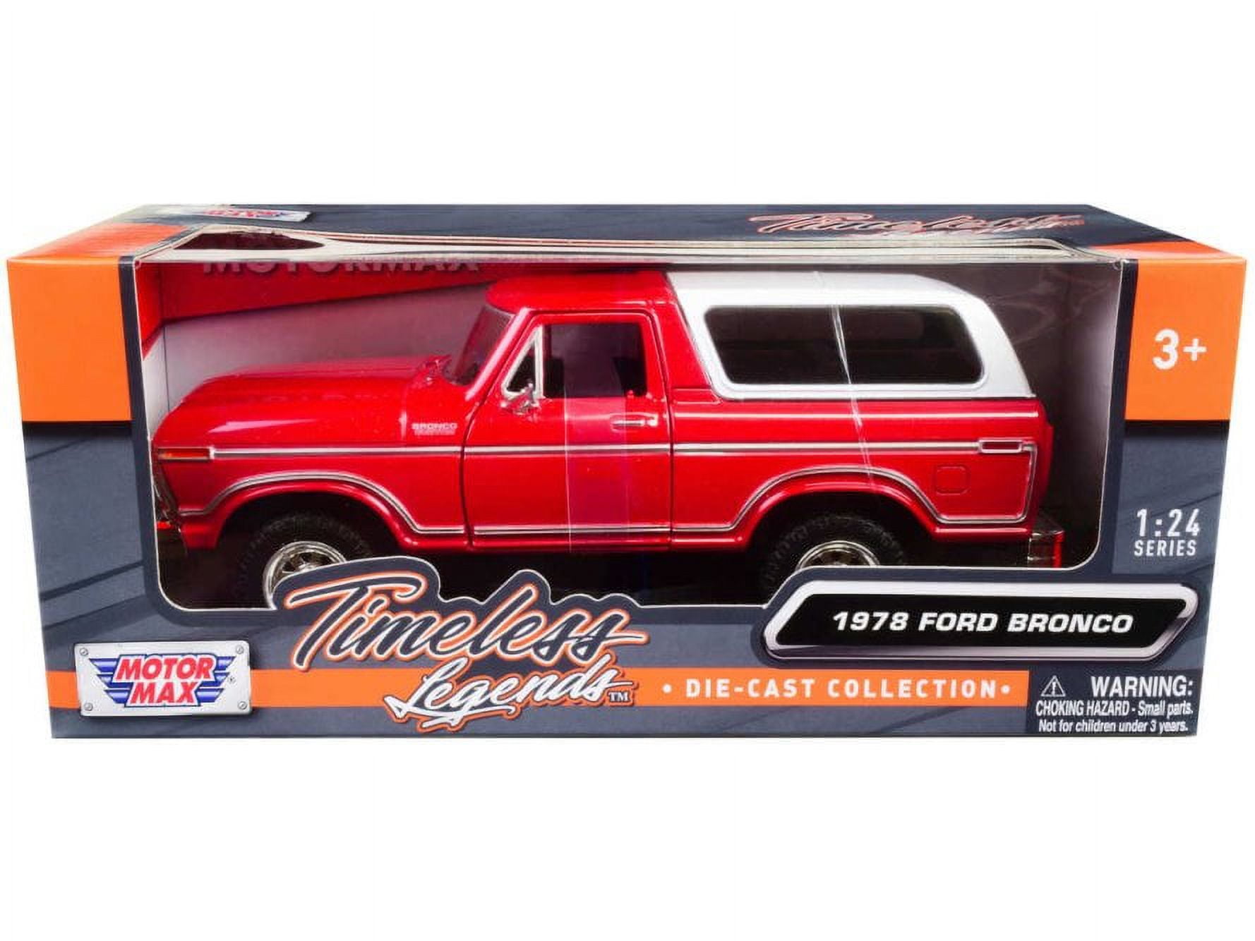 MOTORMAX, Diecast Model Car, 1/24 Ford Bronco, Custom Red and White ...