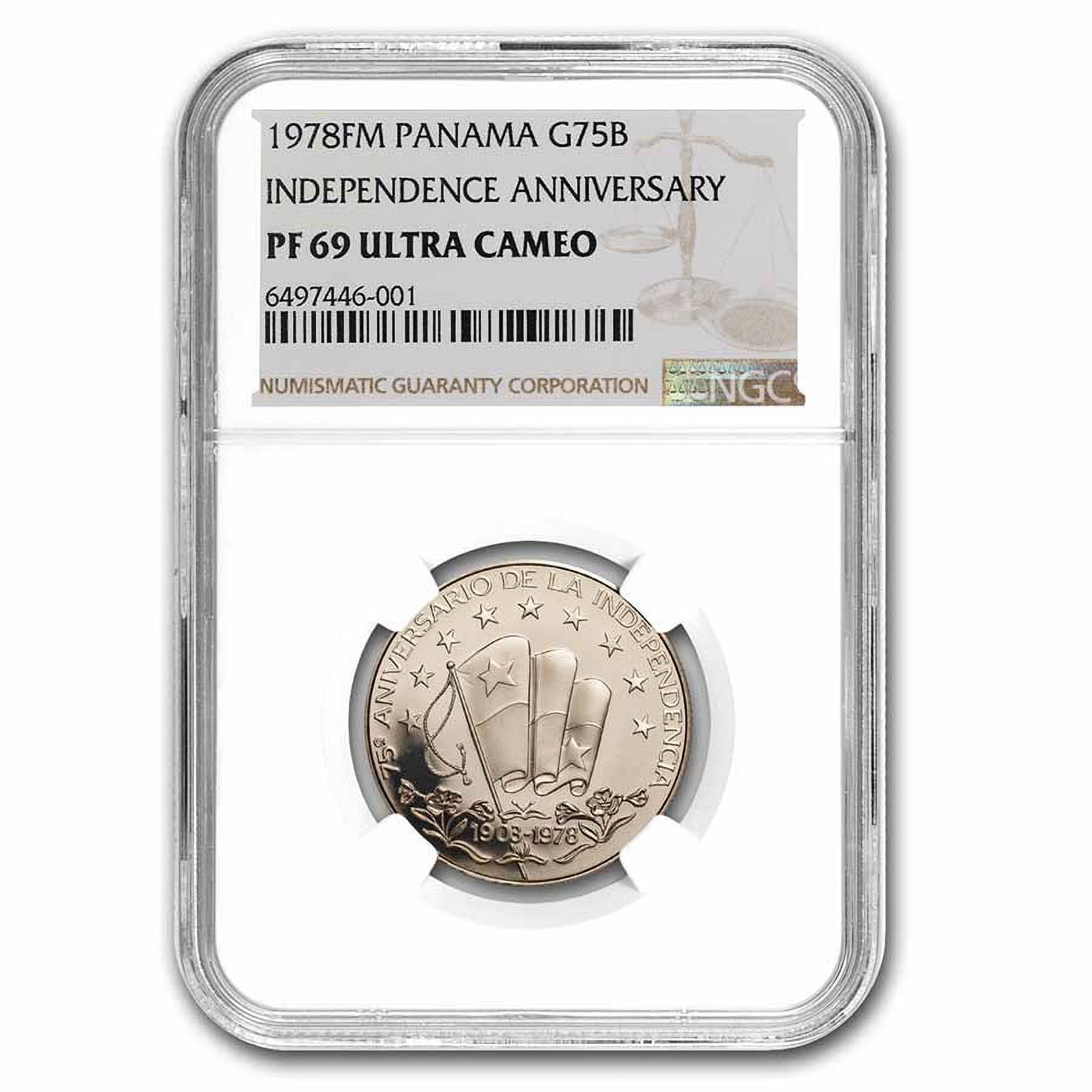 1978 Panama Gold 75 Balboas 75th Anniv of Independence PF-69 NGC ...