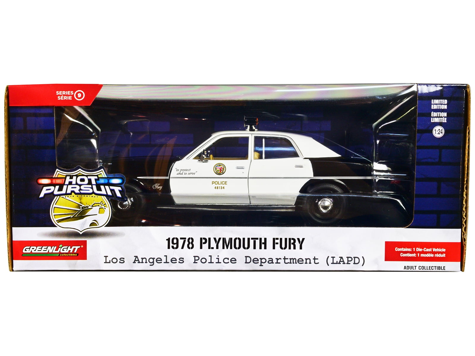 1978 Plymouth Fury Black and White "LAPD" "Hot Pursuit" Series 9 1/24 ...