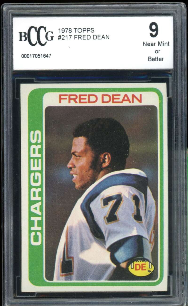 1978 Topps #217 Fred Dean Rookie Card BGS BCCG 9 Near Mint+ - Walmart.com