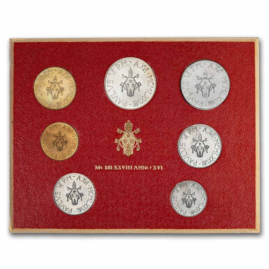 1978 Vatican City Paul VI 7-Coin Set BU (OGP) - Walmart.com