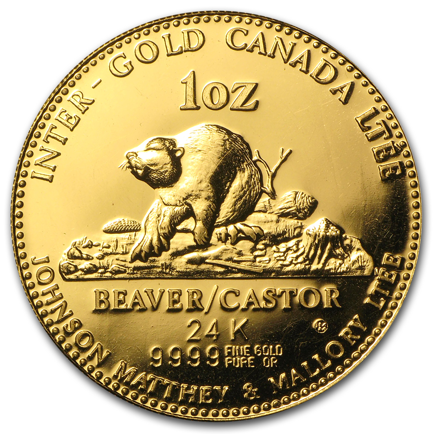 1979 Canada 1 oz Gold JM & Mallory Beaver/Castor Medal - Walmart.com