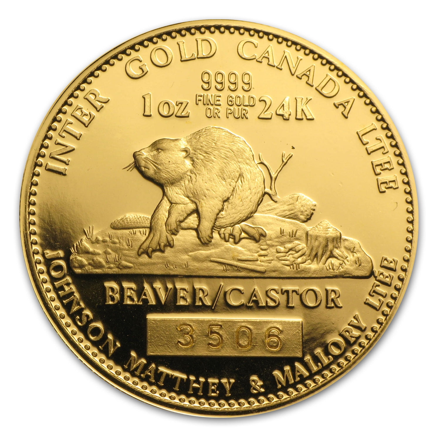 1979 Canada 1 oz Gold Round JM & Mallory (LTEE Beaver/Castor) - Walmart.com