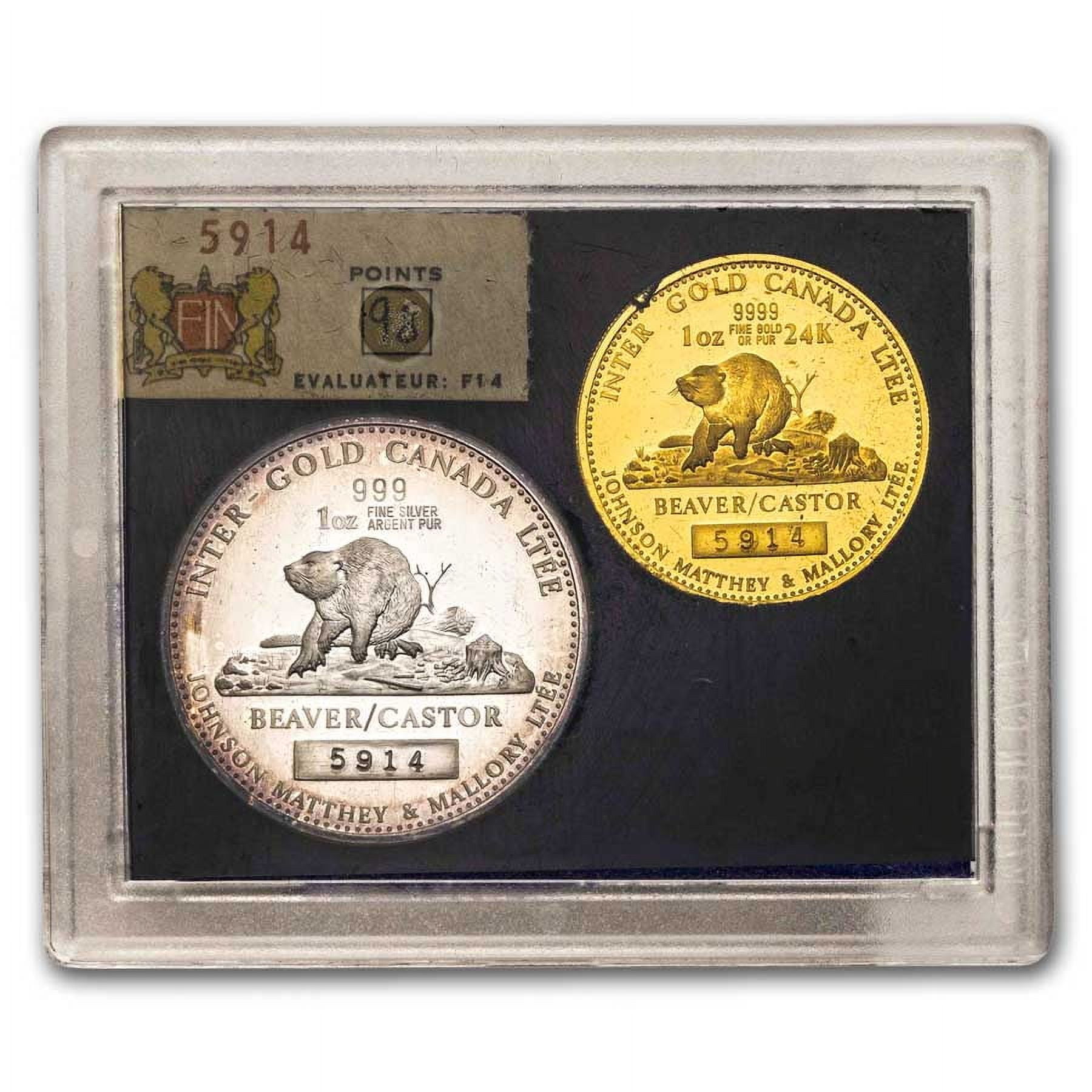 1979 Canada Gold/Silver JM & Mallory Beaver/Castor Medal Set - Walmart.com