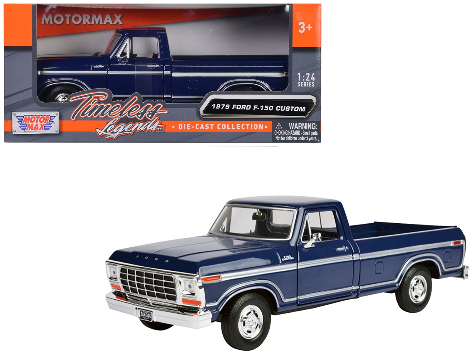Motormax 1979 Ford F-150 Dark Blue Pickup Truck 1/24 Scale Collectible ...